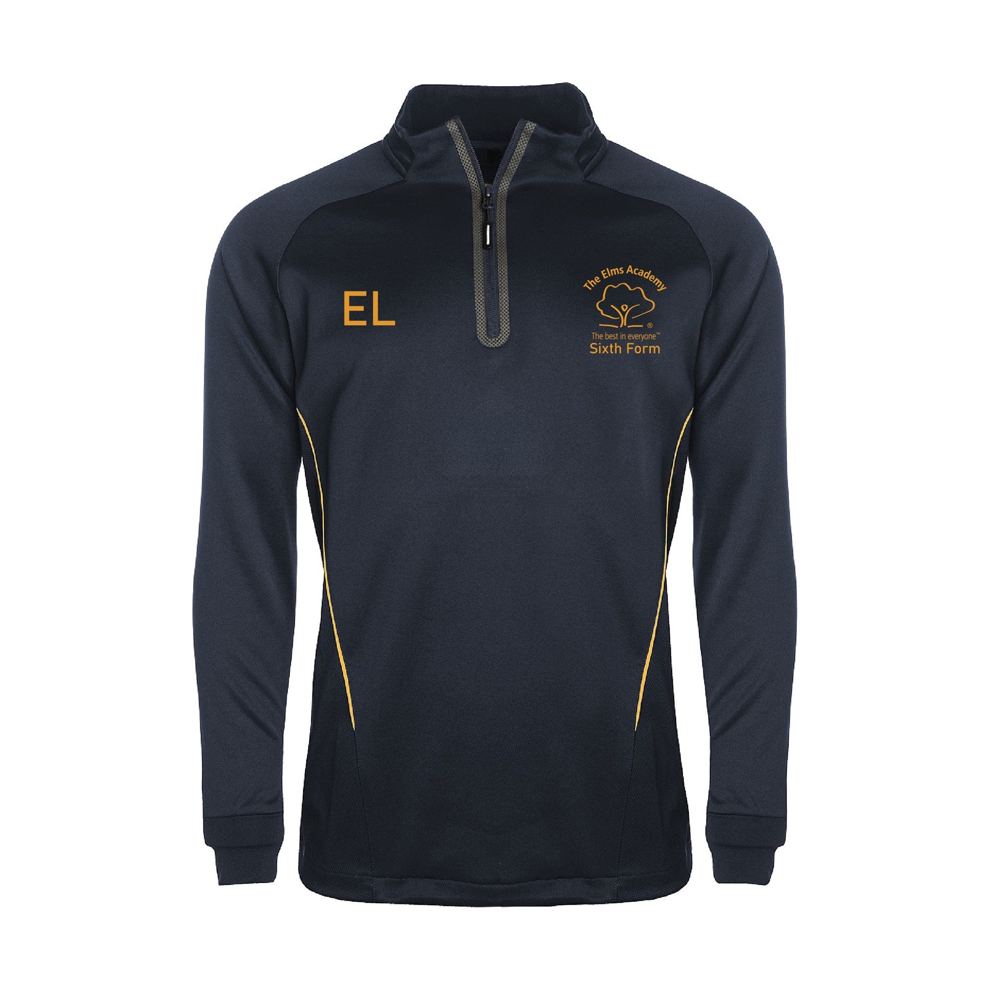 The Elms Academy Sixth Form Quarter Zip Top with Initials – School ...